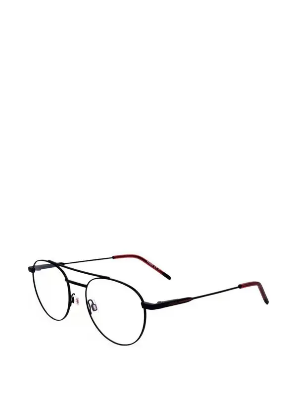 BOSS Double-bridge Pilot-frame Glasses - Black