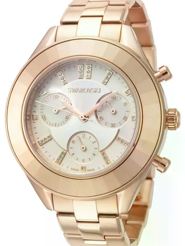 SWAROVSKI Octea Lux Sport 39mm Watch With Crystal Indices And Rose Gold-tone Bracelet