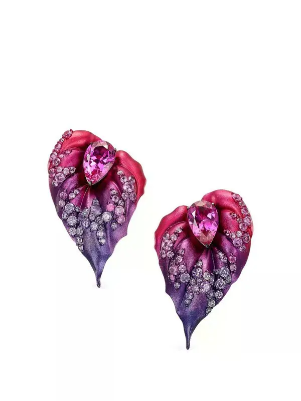 ANABELA CHAN Poison Ivy Sapphire And Amethysts Earrings - Gold