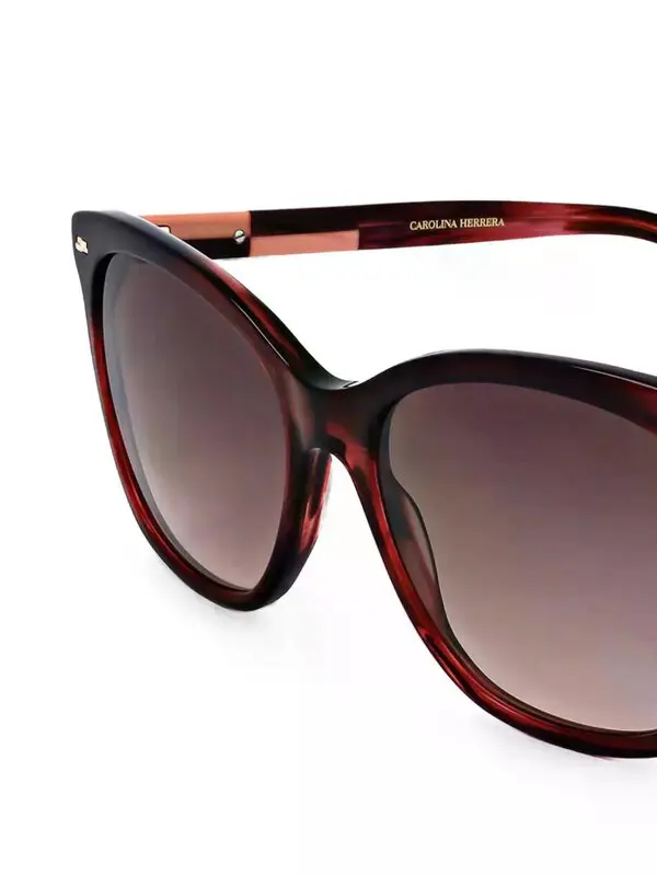 Carolina Herrera Cat Eye Sunglasses With Burgundy Horn Effect