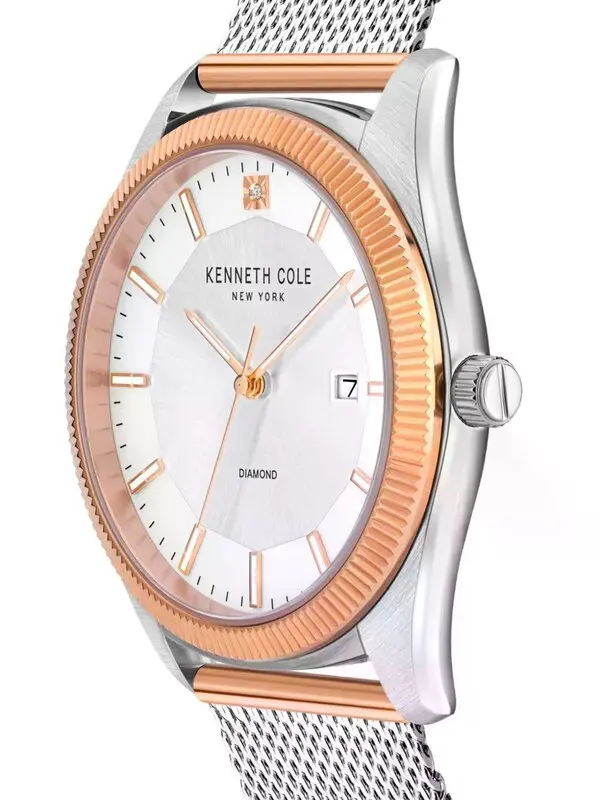 KENNETH COLE Diamond Fluted Bezel 41mm Watch