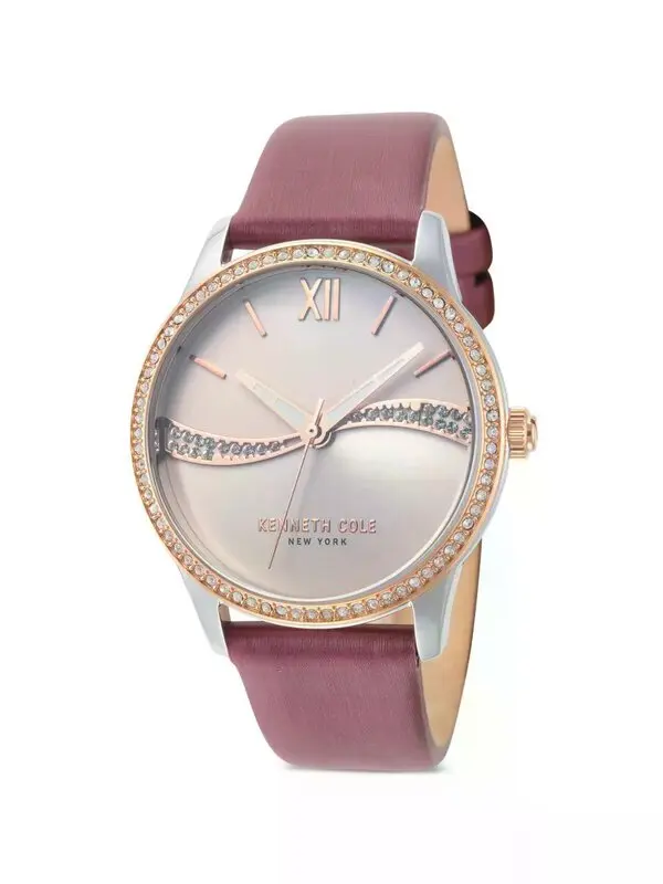 KENNETH COLE Crystal-embellished Bezel 36mm Watch