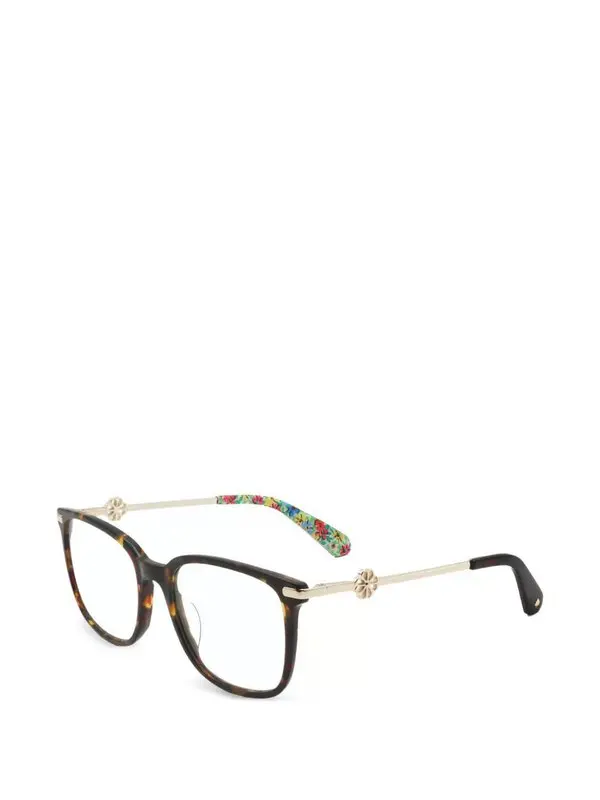 Kate Spade New York Ilana Floral-plaque Eyeglasses - Brown