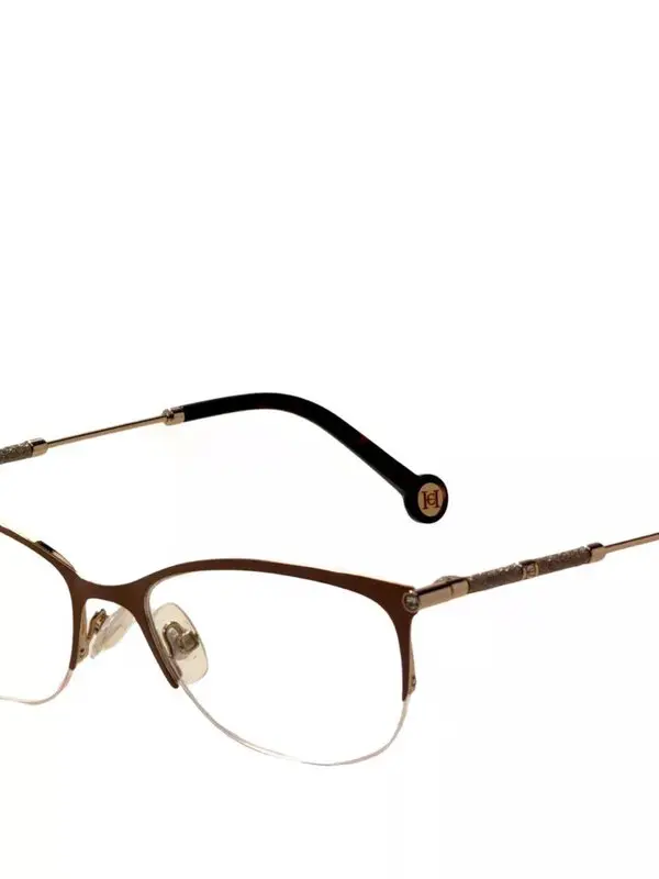 Carolina Herrera Glitter-detail Cat-eye Glasses - Brown