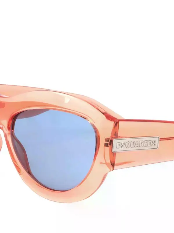Dsquared2 Logo Plaque Cat Eye Sunglasses - Orange