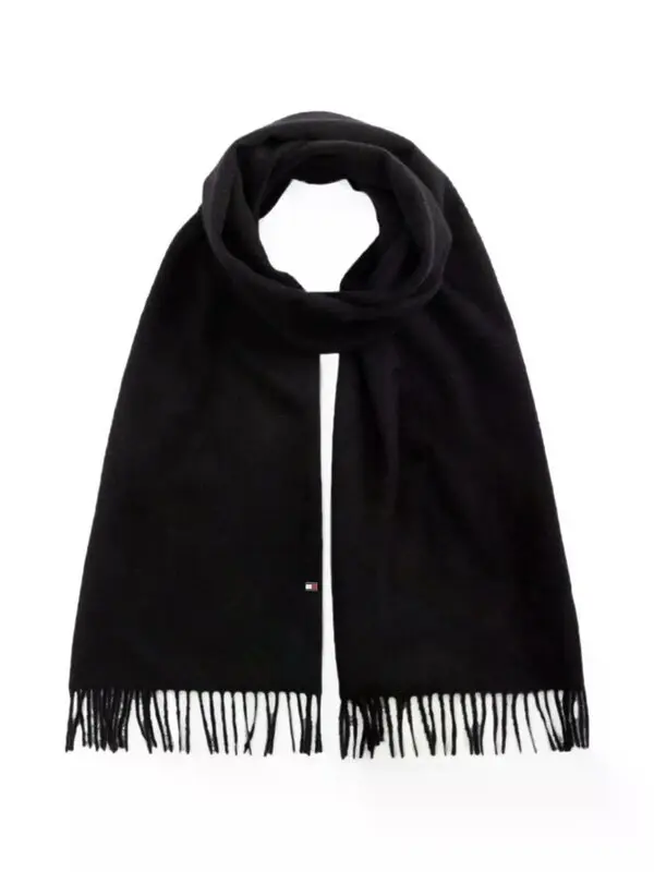 Tommy Hilfiger Logo-plaque Fringed Scarf