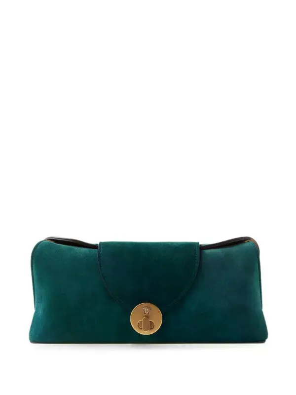 Versace Vivian Suede Clutch - Green
