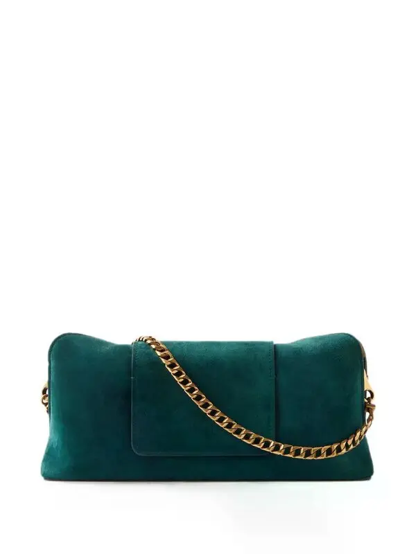Versace Vivian Suede Clutch - Green