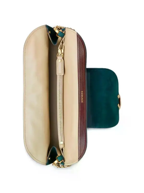 Versace Vivian Suede Clutch - Green