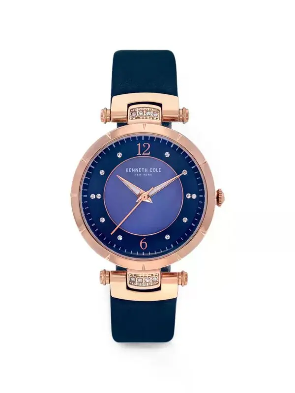 KENNETH COLE Crystal-embellished Round 34mm Watch