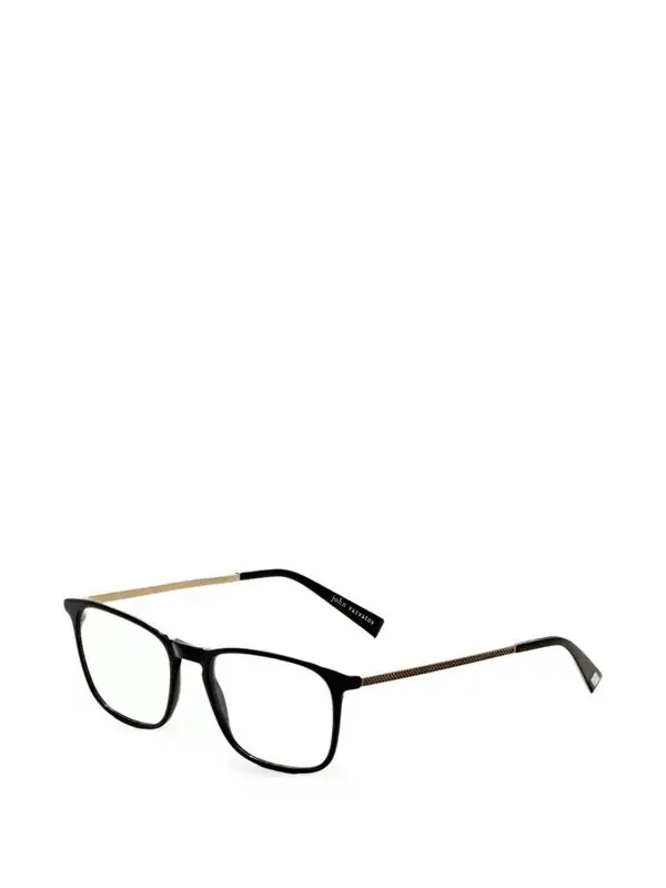 John Varvatos Square Frame Textured Arm Eyeglasses - Black