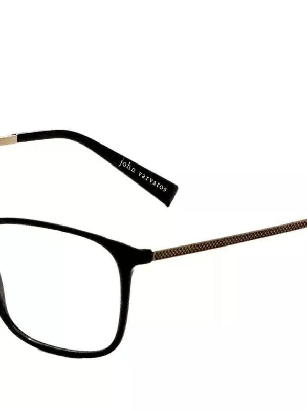 John Varvatos Square Frame Textured Arm Eyeglasses