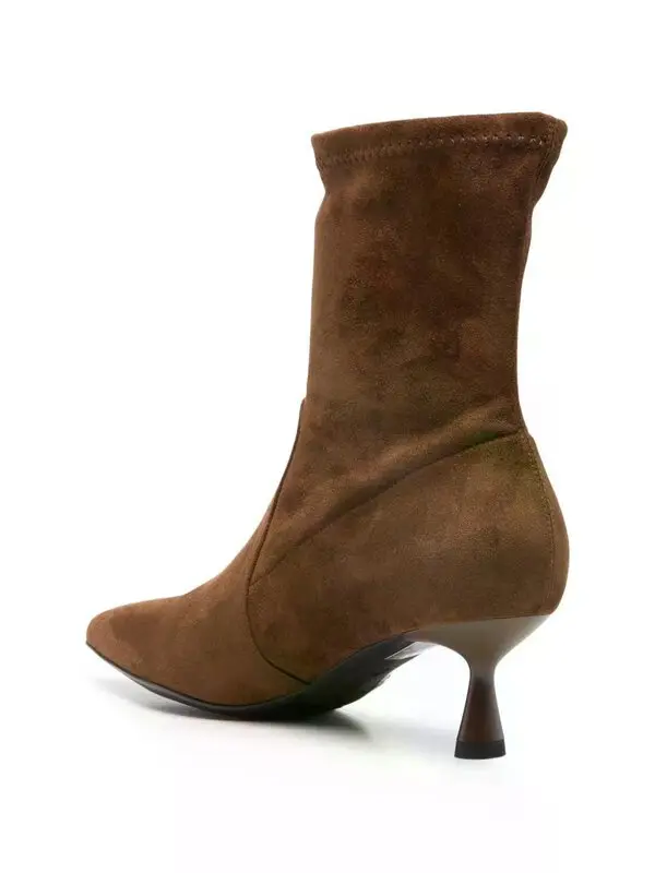 SERGIO LEVANTESI Pointed Toe Suede Finish Ankle Boots - Brown