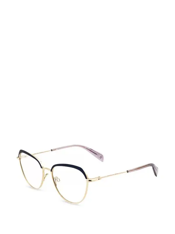 Rag & Bone Geometric Frame Eyeglasses - Gold
