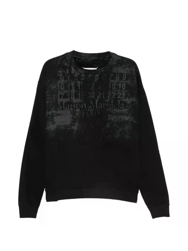 MAISON MARGIELA Logo-print Crew-neck Sweatshirt - Black
