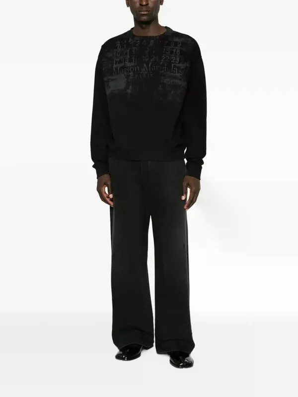 MAISON MARGIELA Logo-print Crew-neck Sweatshirt - Black