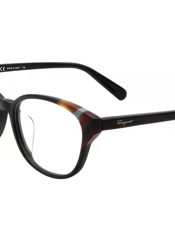 FERRAGAMO Round Frame Eyeglasses - Brown