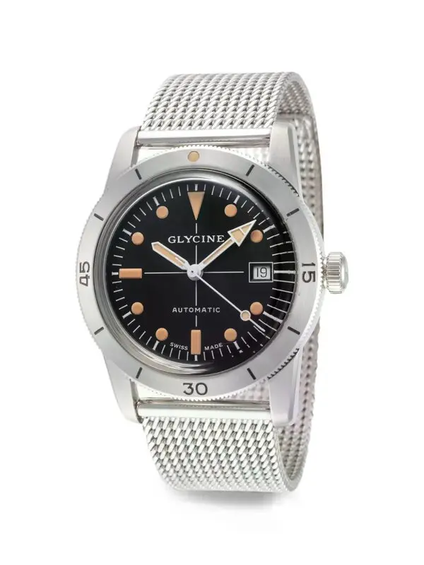 GLYCINE Sea Kraken 39mm Watch - Black