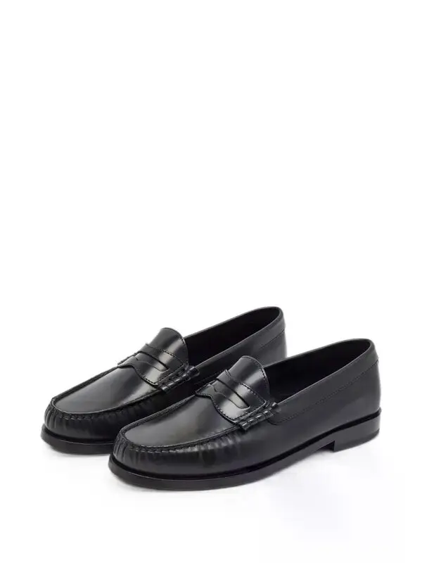 Celine Slip-on Leather Loafers With Penny Strap
