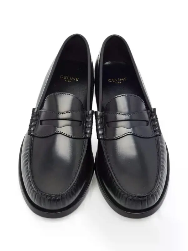 Celine Slip-on Leather Loafers With Penny Strap