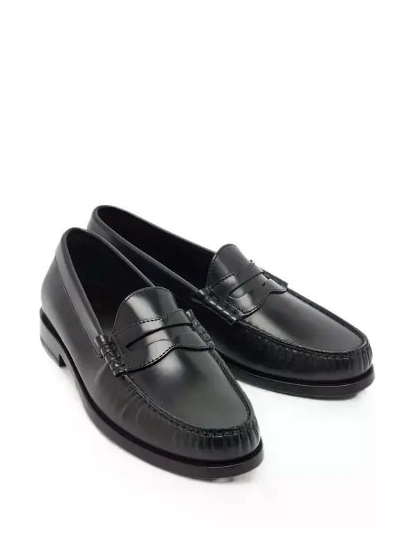 Celine Slip-on Leather Loafers With Penny Strap
