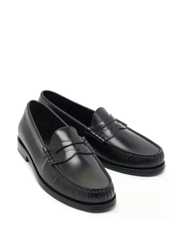Celine Slip-on Leather Loafers With Penny Strap