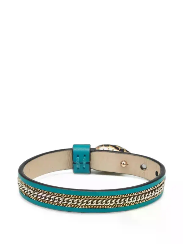 BVLGARI Serpenti Forever Chain-motif Leather Bracelet