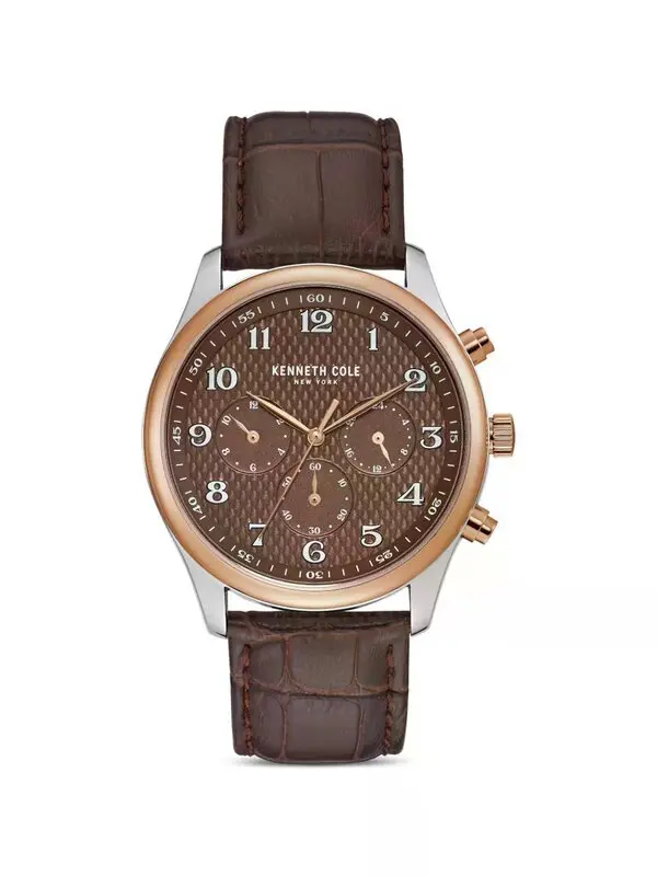 KENNETH COLE Chronograph 42mm Watch - Brown