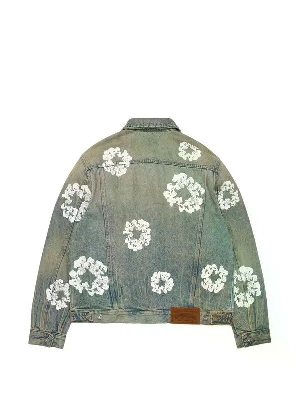 DENIM TEARS Floral Print Button-up Denim Jacket