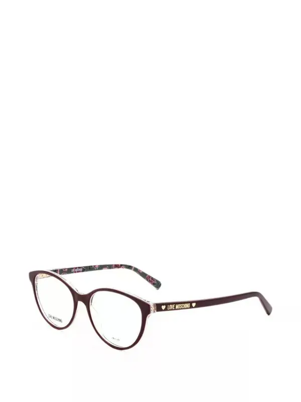 Moschino Floral-print Round-frame Glasses