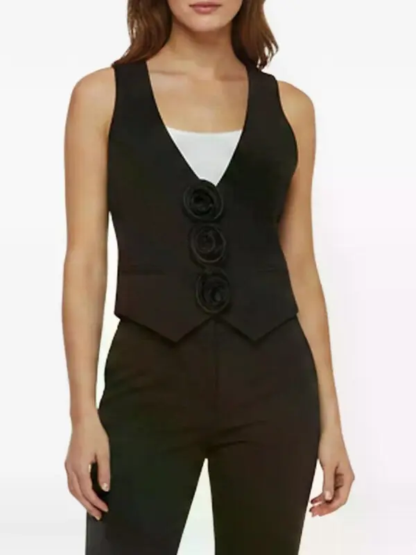 Magda Butrym Floral-appliqué V-neck Vest