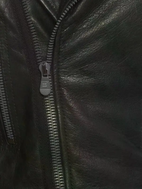Balenciaga Fitted Zip-up Leather Jacket - Black