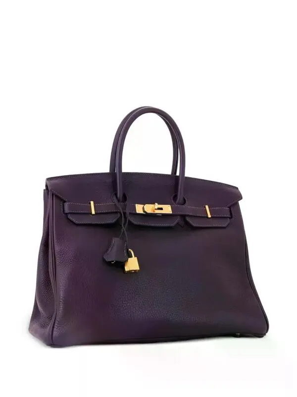 Hermès Birkin Handbag Togo With Gold Hardware 35 Tote Bag - Purple