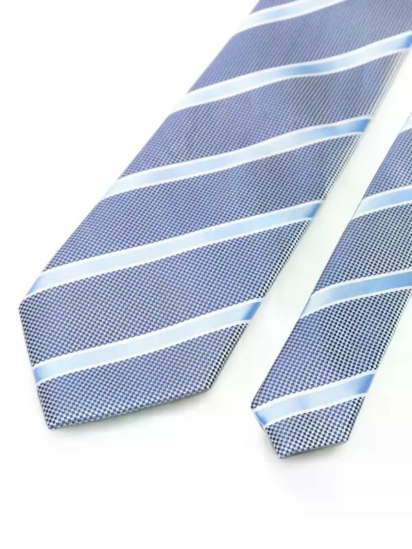 SAPIO Striped Textured Finish Neck Tie - Blue