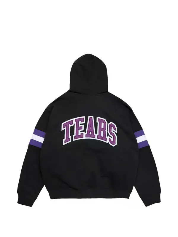 DENIM TEARS Stripe-detail Zip-up Hoodie - Black