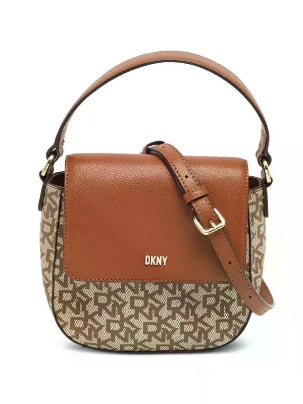Dkny Immy Monogram Crossbody Mini Bag - Brown