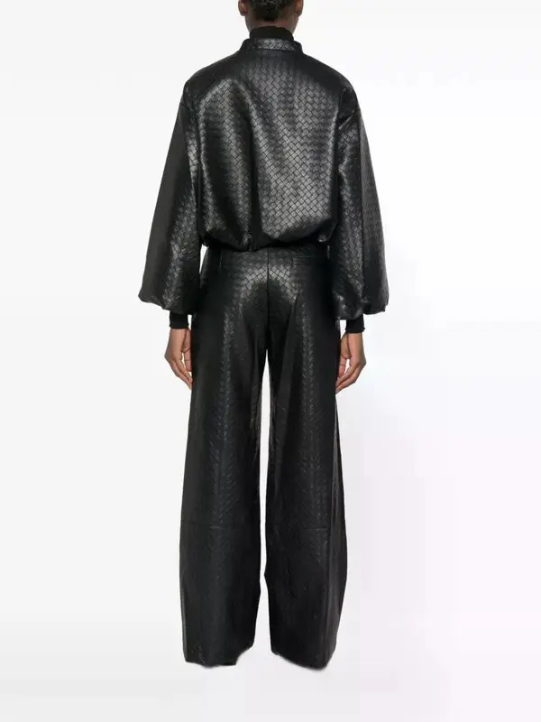 Imperial Woven-effect Balloon-sleeve Jacket