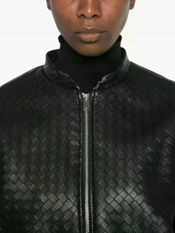 Imperial Woven-effect Balloon-sleeve Jacket