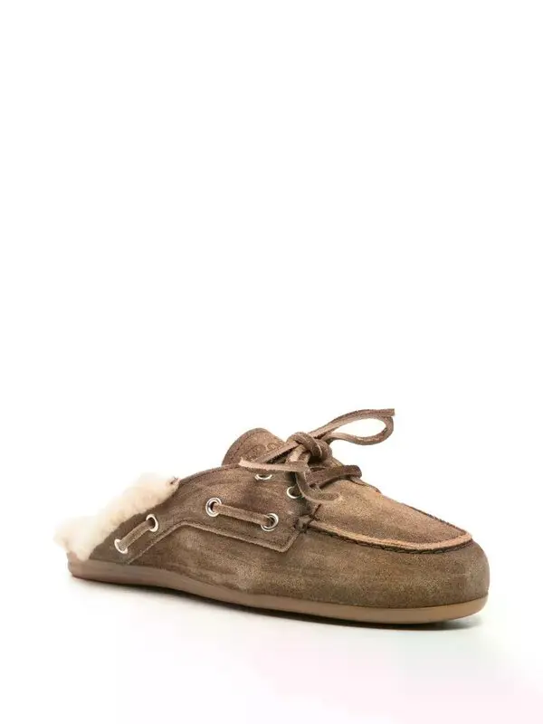 POSA Suede Shearling-lined Mules