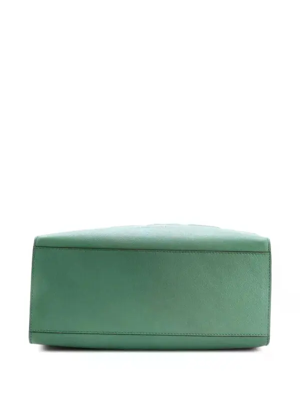 Fendi Sunshine Shopper Leather Medium Tote Bag - Green