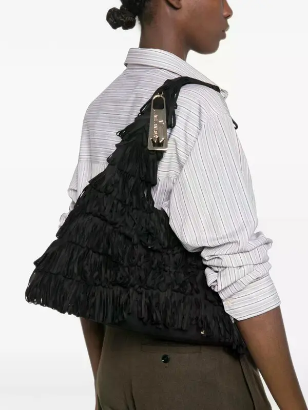 LA MILANESA Fringe-trimmed Clutch Bag
