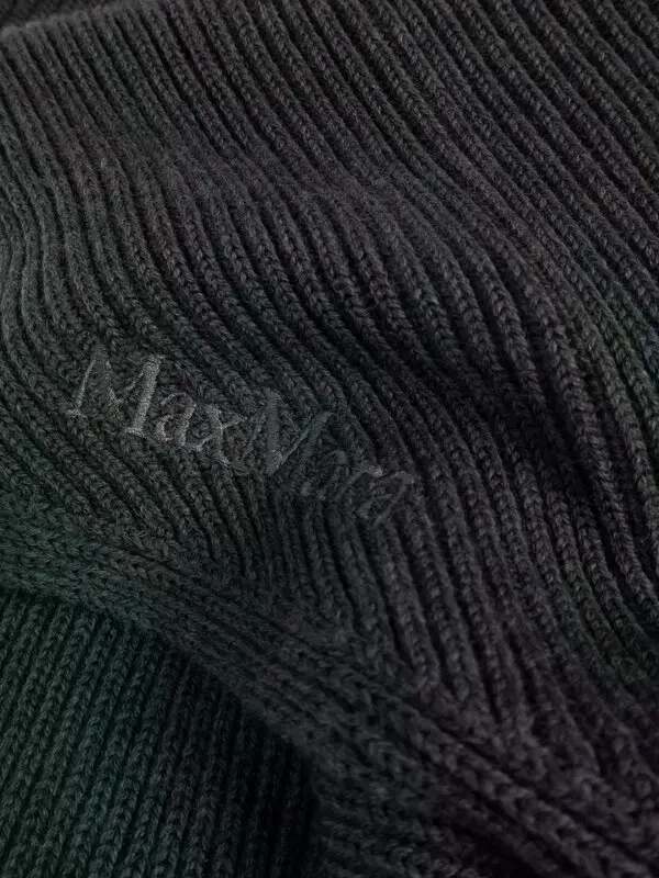 Max Mara Ribbed-knit Embroidered Scarf - Grey