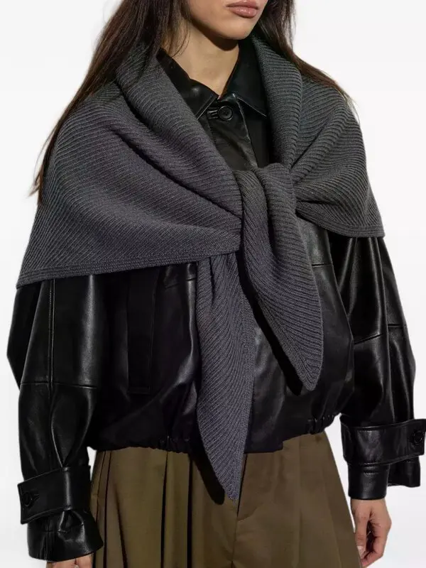 Max Mara Ribbed-knit Embroidered Scarf