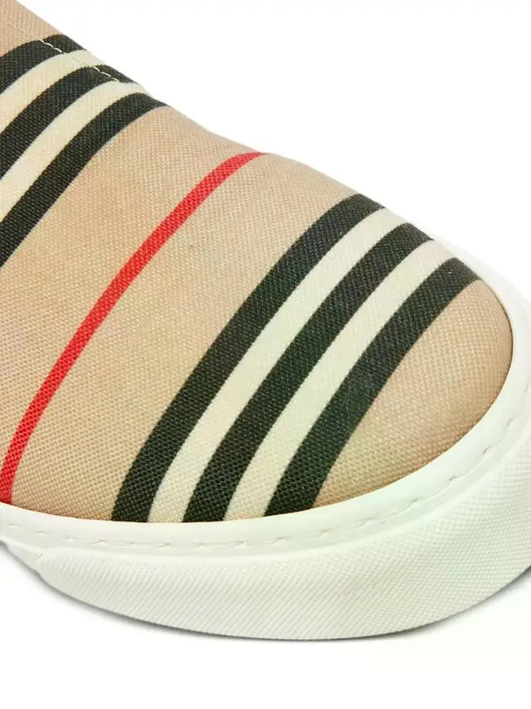 Burberry Striped Slip-on Sneakers - Neutrals