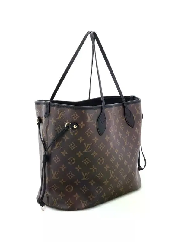 LOUIS VUITTON Neverfull Mm Monogram Canvas Tote Bag - Black