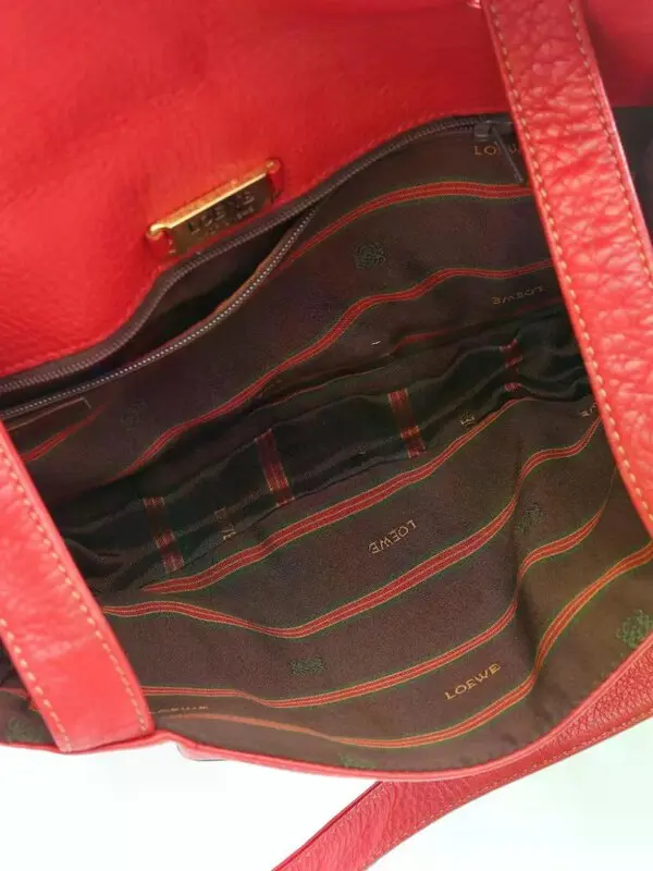 Loewe Nappa Anagram Flap Crossbody Bag - Red