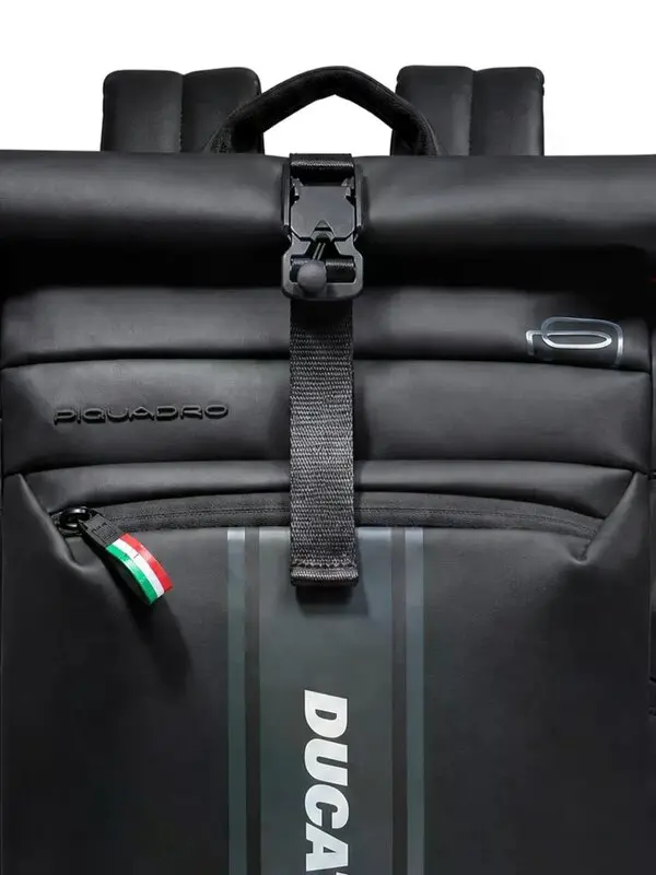 PIQUADRO Ducati Commute Roll-top Backpack - Black