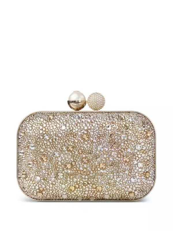 JIMMY CHOO Crystal-embellished Pearl-detail Clutch Bag