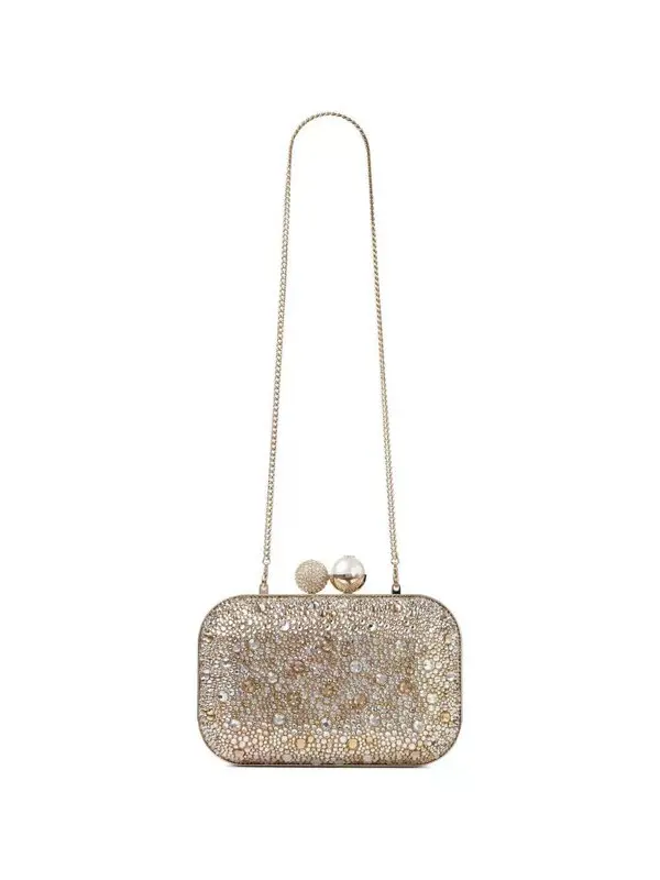 JIMMY CHOO Crystal-embellished Pearl-detail Clutch Bag