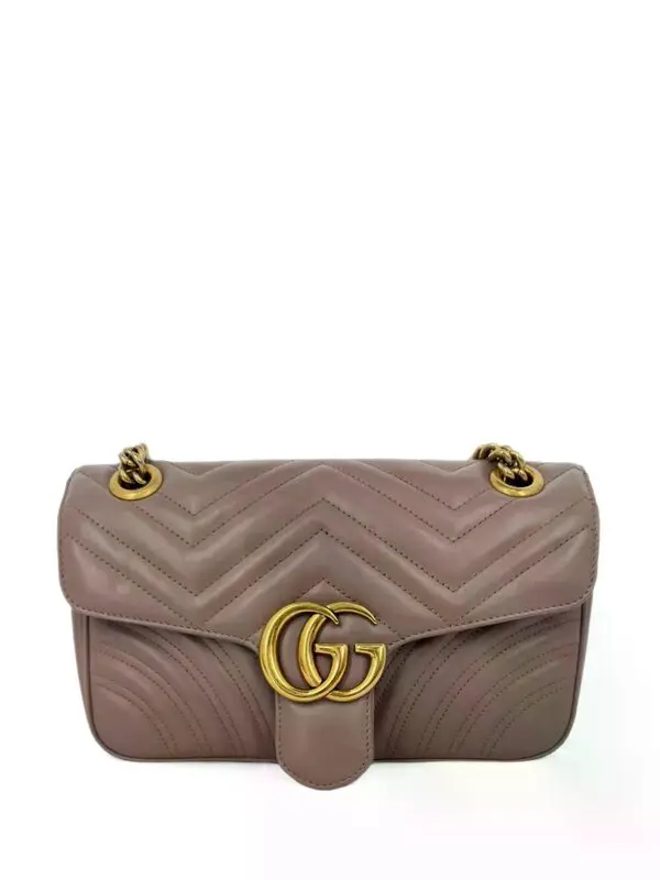 Gucci Gg Marmont Chevron Shoulder Bag - Pink